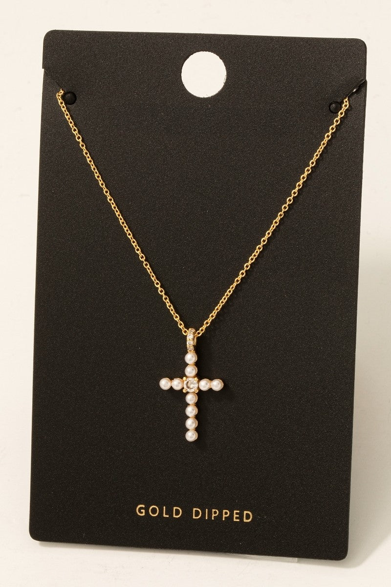 Geraldine Cross Necklace – II Brunettes
