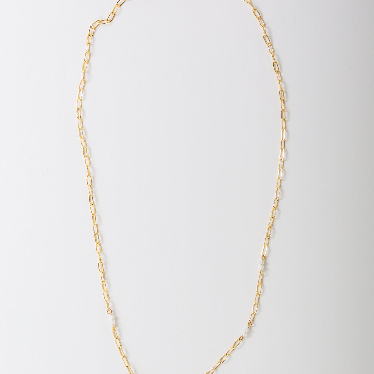 Dainty Chain Link Bead Station Necklace – II Brunettes
