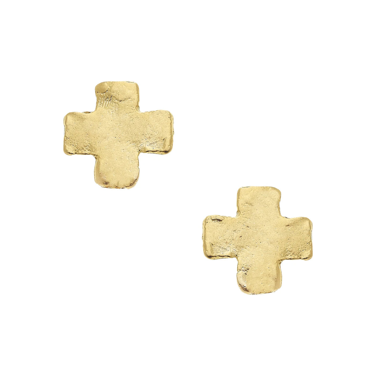 Mini Gold Square Cross Studs – II Brunettes